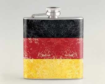 Germany Flag Liquor Hip Flask Stainless Steel 6 oz / 8 oz (FK-0406)