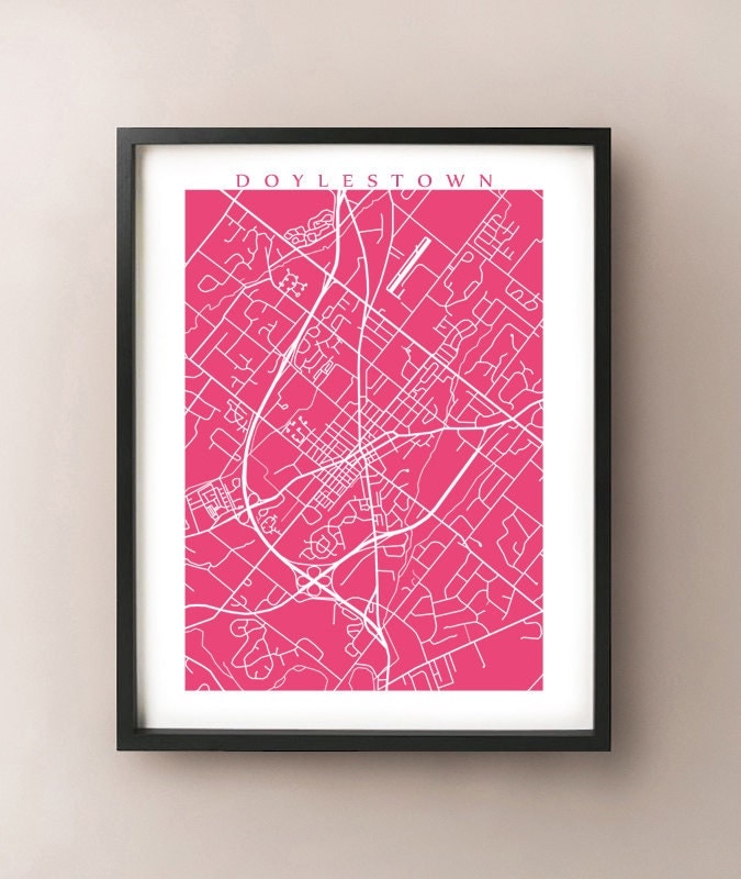 Doylestown Map Pennsylvania Poster