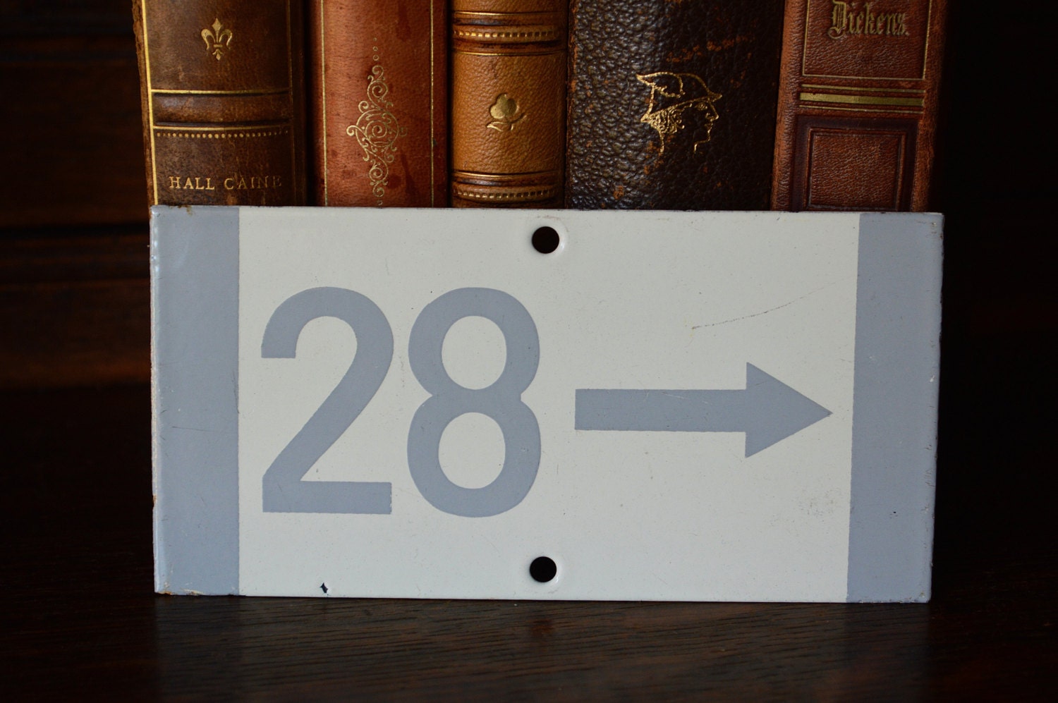 Vintage French Enamel Gray Number 28 Sign House Plaque Vintage Supplies ...