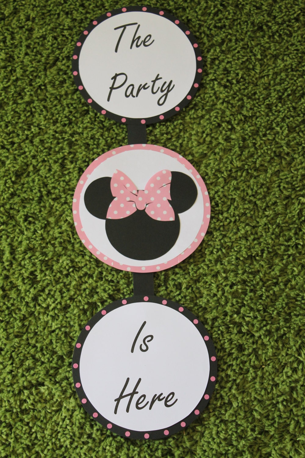 Minnie mouse birthday door sign welcome sign by paperpetalls