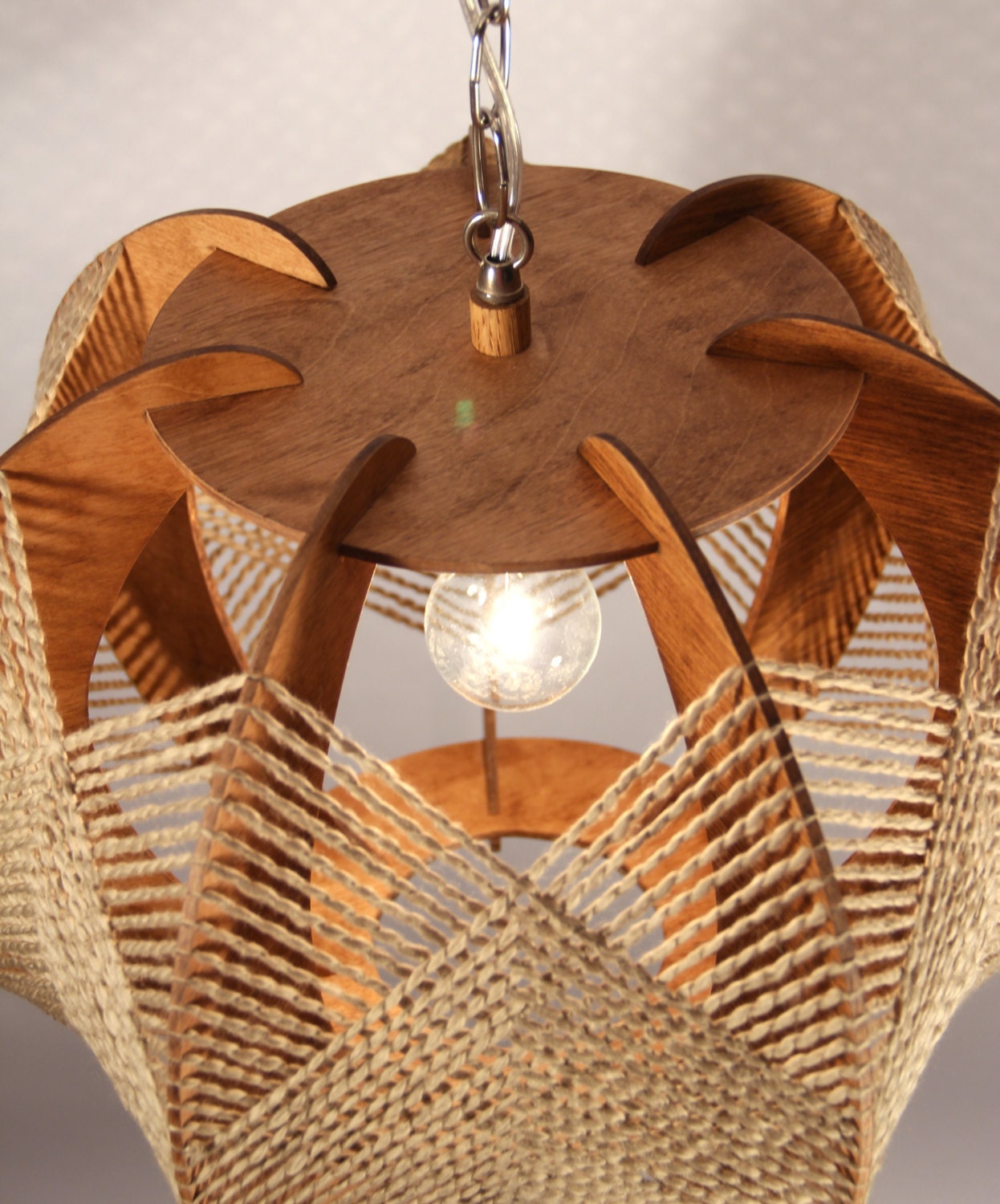 Handcrafted Wood Light Fixture