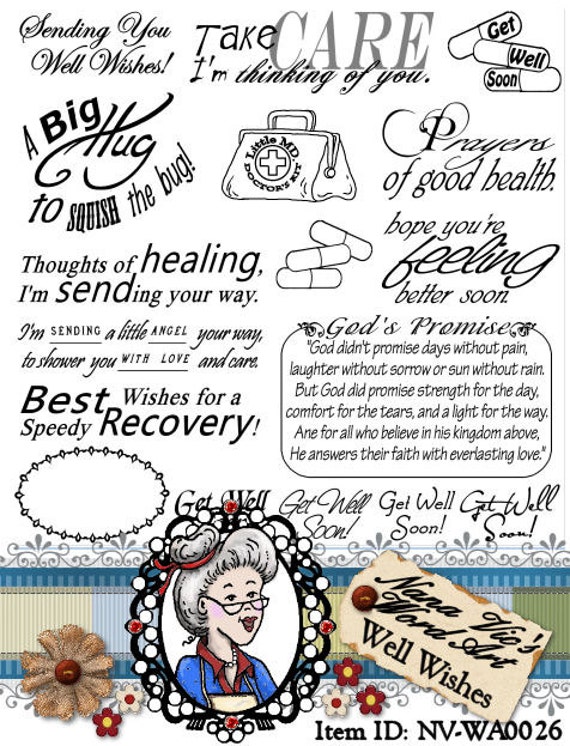 Get Well Soon Word Art Sentiments Instant Download Digital