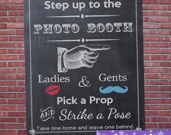 Selfie Station Photo Booth Prop Chalkboard Sign Custom