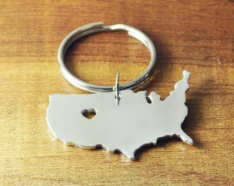 Custom map keychain | Etsy
