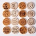 Wooden money coins play money American cents math game