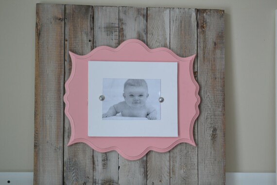 Items similar to Reclaimed Wood Picture Frame - Decorative Pink Matte ...