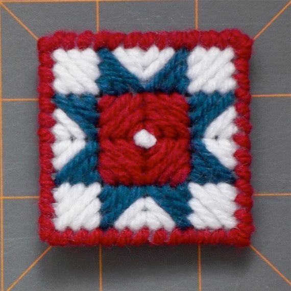 Plastic Canvas: Americana Magnets Set set of 3 Flag Star