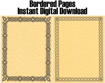 2 Book of Shadows Pages, Blank with Border, Spell Paper, Wicca Digital ...