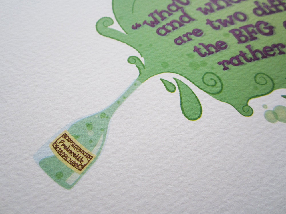 Sale Literary Quote Print The Bfg By Roald Dahl By Nafftastic