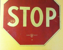 Popular items for vintage stop sign on Etsy