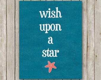 Nautical Nursery Print, 8x10, Instant Download, Wish Upon A Star ...