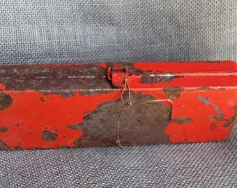 Popular items for red metal box on Etsy