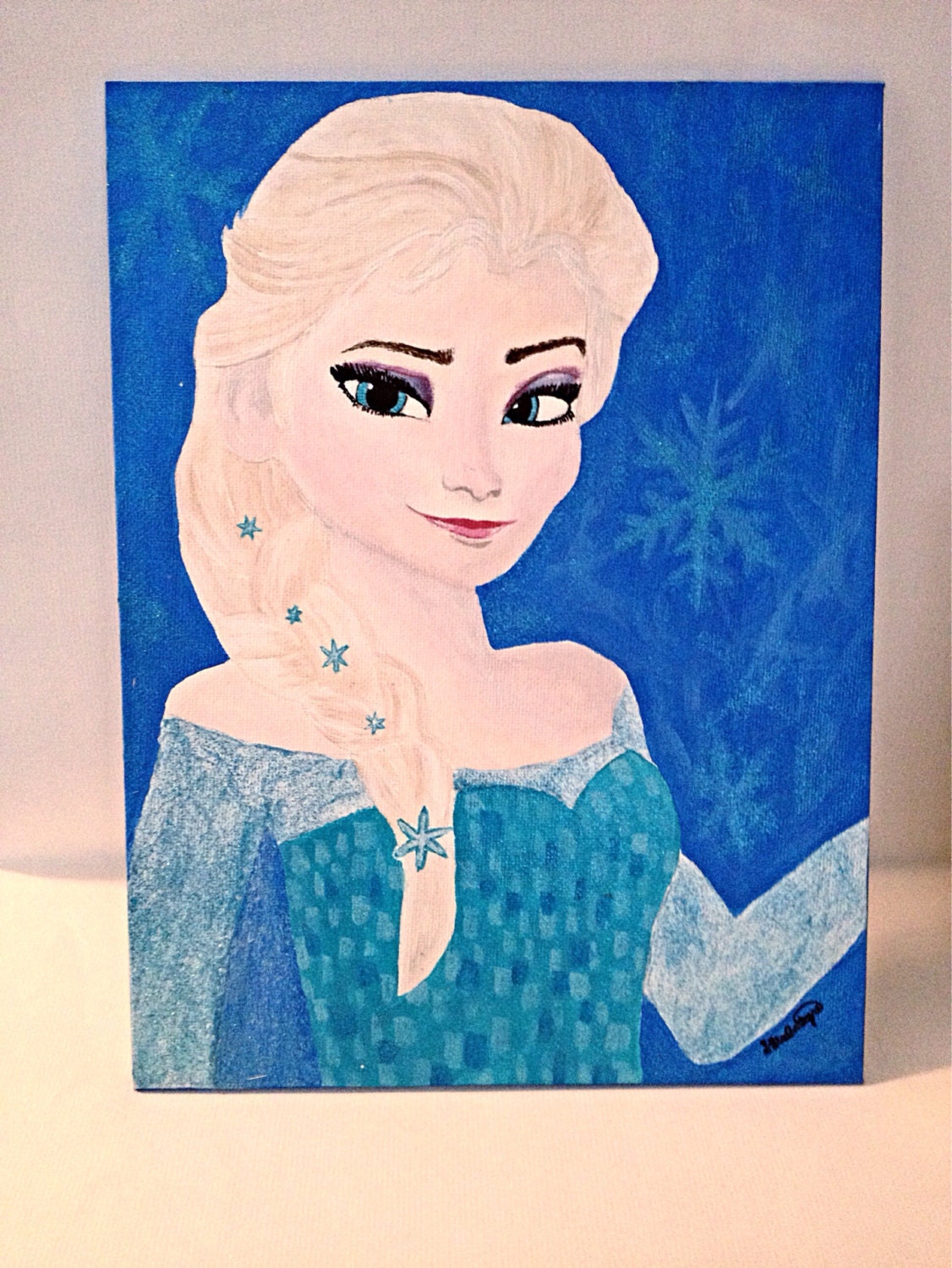 Original Elsa Frozen painting 9x12 by ShelbmcintyreArt on Etsy