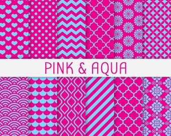 Turquoise Blue Chevron Background