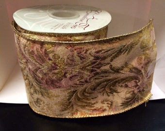 Popular items for rose brocade fabric on Etsy