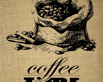 INSTANT DOWNLOAD-Kitchen Wall Art-Coffee Art-Sack of Coffee Beans ...