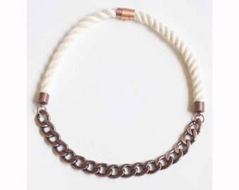 Rope Necklace/ Rope and Chain Necklace/ Nautical Necklace/ Necklace ...