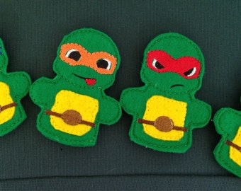 TMNT Finger Puppets/Pencil Topper Set of 4