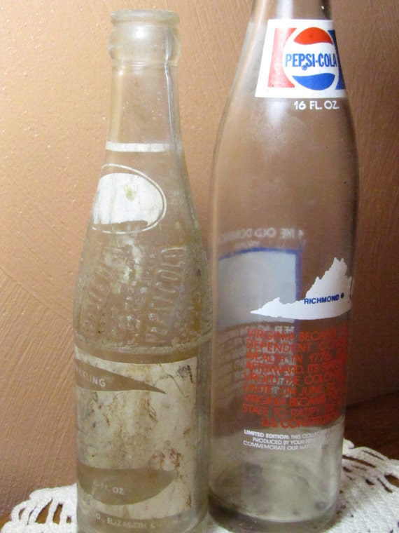 Two 2 Vintage Pepsi Cola Bottles