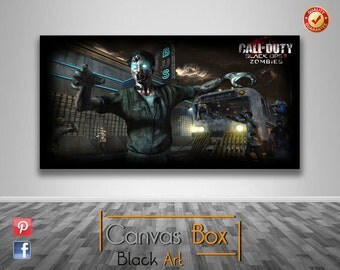 Call Of Duty Zombies Black Art Box Framed Canvas Print - Ready To Hang