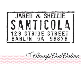 Popular items for rustic address stamp on Etsy