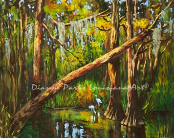 Cypress trees art | Etsy