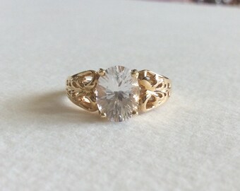 Danburite ring in solid 10k yellow gold