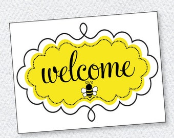 Bee welcome sign | Etsy