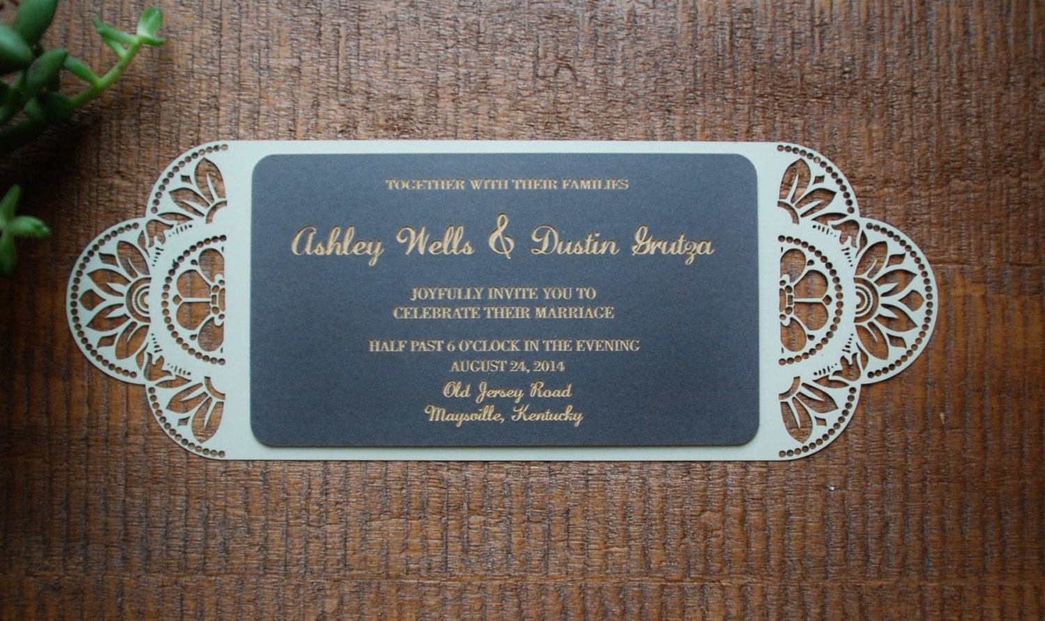 Paper Cut Textured Wedding Invitation – Laser Cut Precision Invitation ...