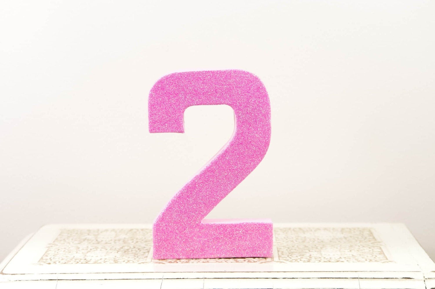 Pink Glitter Number 2 Birthday Party Decor Princess Party