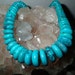 Large Polished Turquoise Graduated Rondelle Bead Necklace