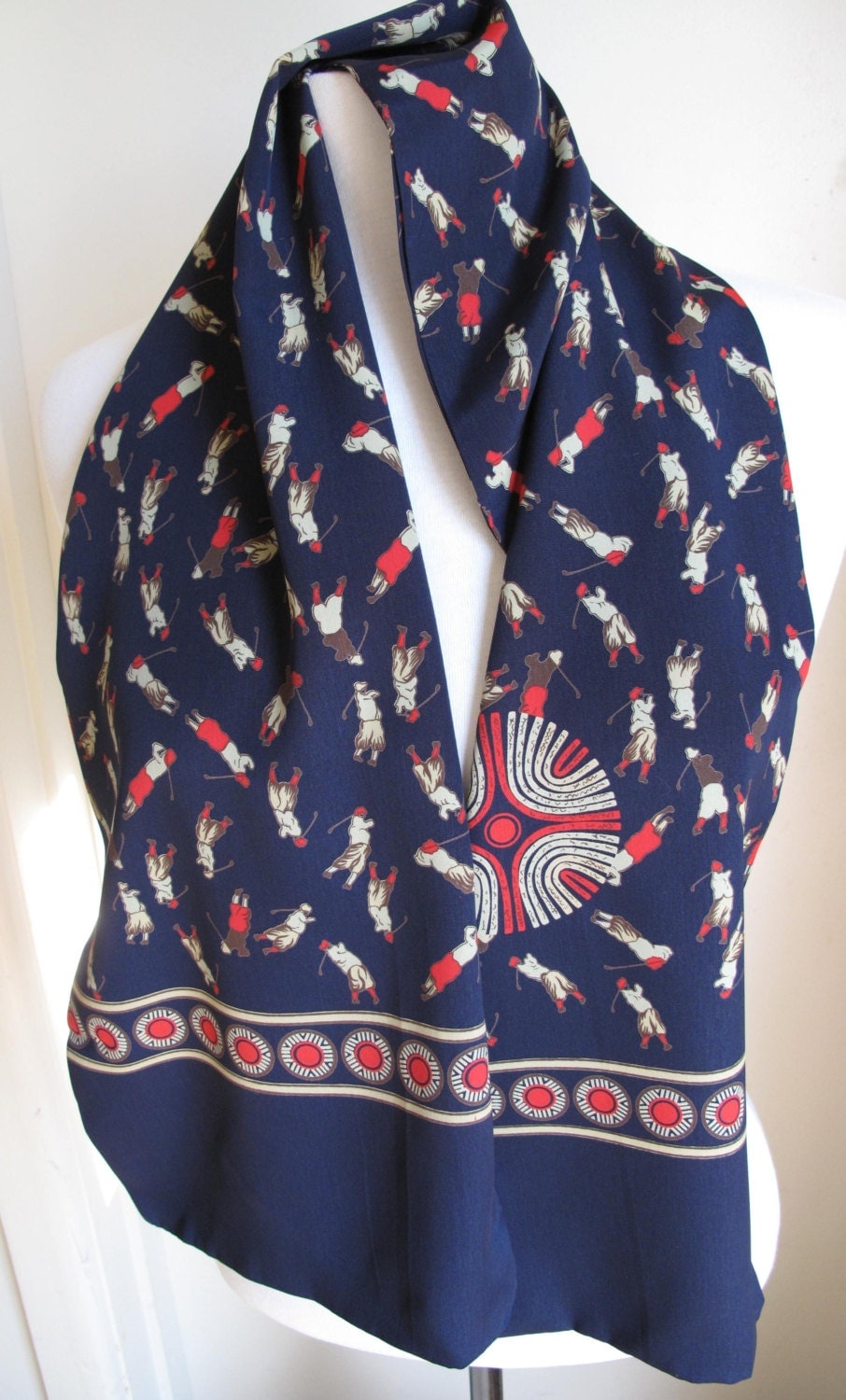 Vintage Retro Golf Scarf, Long Scarf With Golf Players Absolutely ...