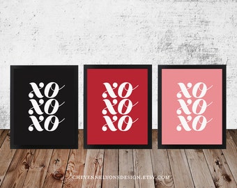 INSTANT Download "XOXOXO" - 3 colors included, Typographic Valentines ...