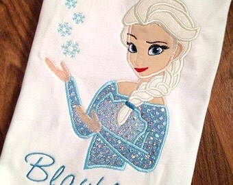 Frozen Queen Elsa applique shirt monogrammed Elsa shirt