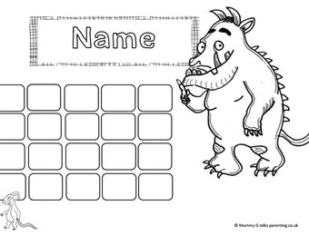 personalised print and colour reward chart - gruffalo. preschool ...