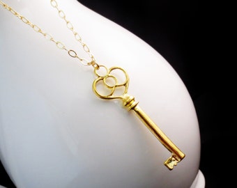 Long key necklace | Etsy