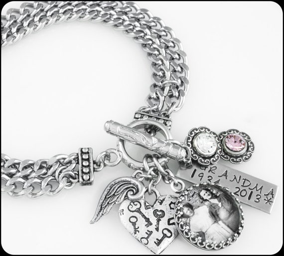 Personalized Charm Bracelet Customized Photo by BlackberryDesigns Personalized Charm Bracelet Customized Photo by BlackberryDesigns