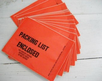 FREE SHIPPING-Set of 15 Orange Packing List Envelopes with Self-Stick ...