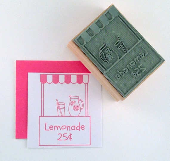 Lemonade Stand Rubber Stamp by cupcaketree on Etsy
