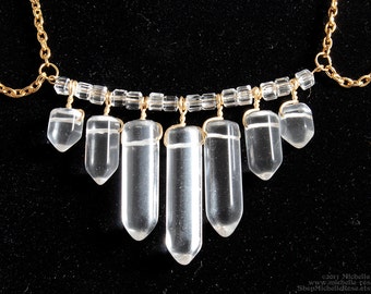 Raw Amethyst Necklace Geometric Gemstone by ShopMichelleRose