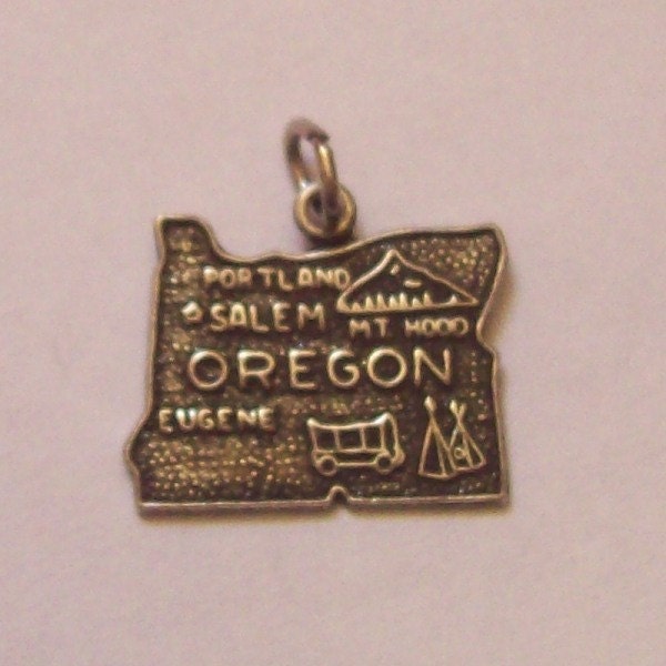 Oregon Map Sterling Silver Charm – Haute Juice