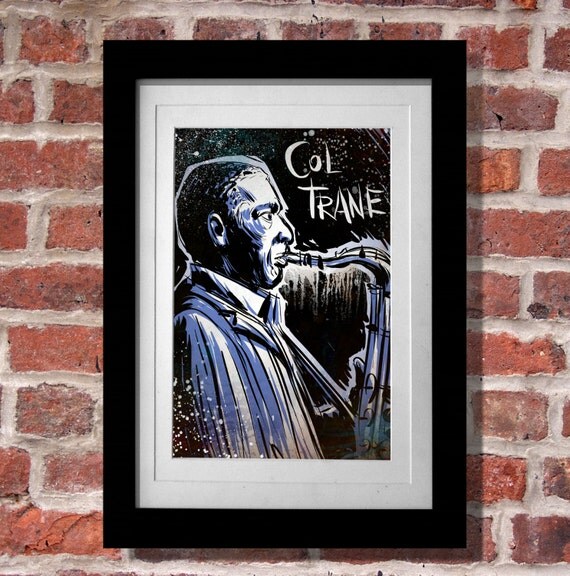 John Coltrane Art Print. jazz illustration free by joebadonart