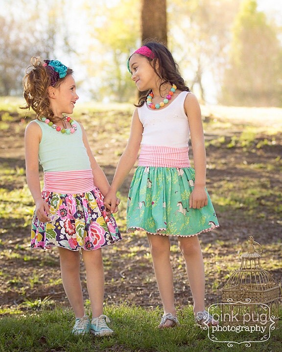 Girls Skirt sewing pattern easy skirt pattern Everyday Play