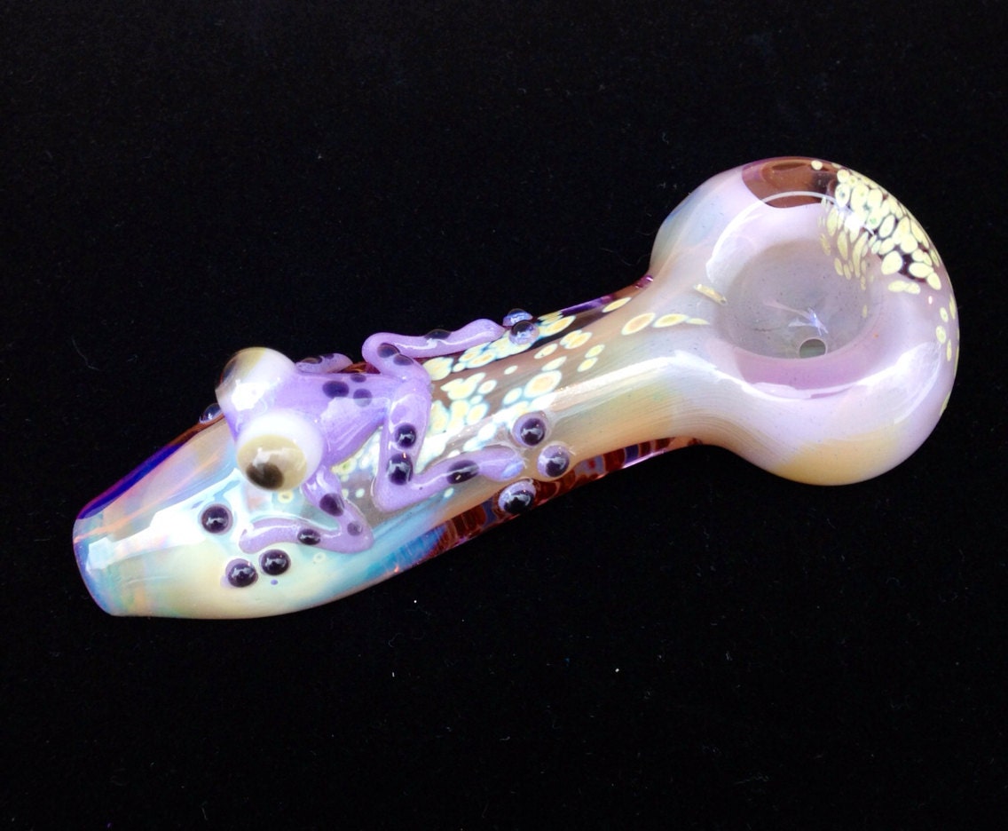 Frog Critter Hand Blown Glass Pipe