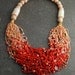 Egyptian Menat Necklace Red Ombre Multistrand Necklace