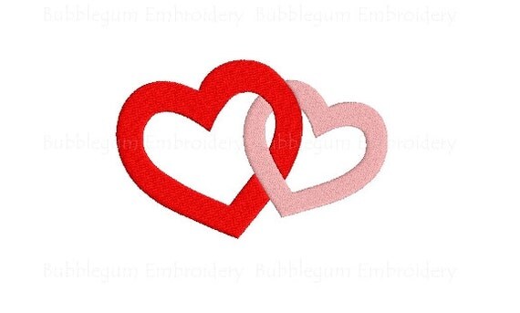 Interlocked Hearts v2 Embroidery Design Instant Download