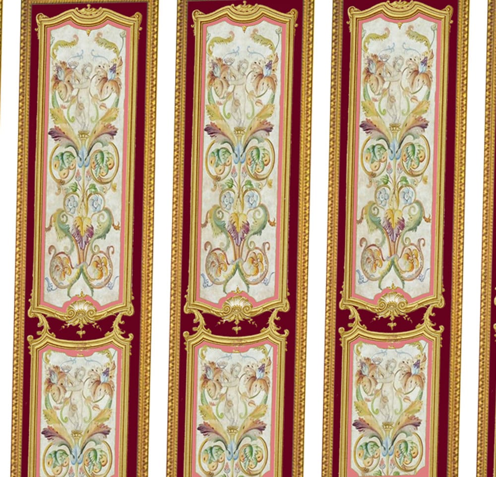 Victorian Wall Panels Wallpaper 1 12th or 1 24th scale 08