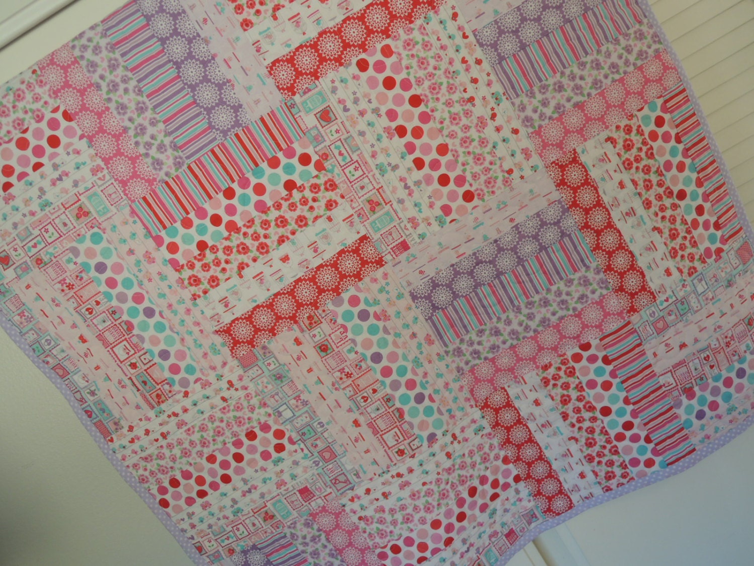 Super Simple Jelly Roll Lovey Dovey Baby Quilt Pattern by beffie48