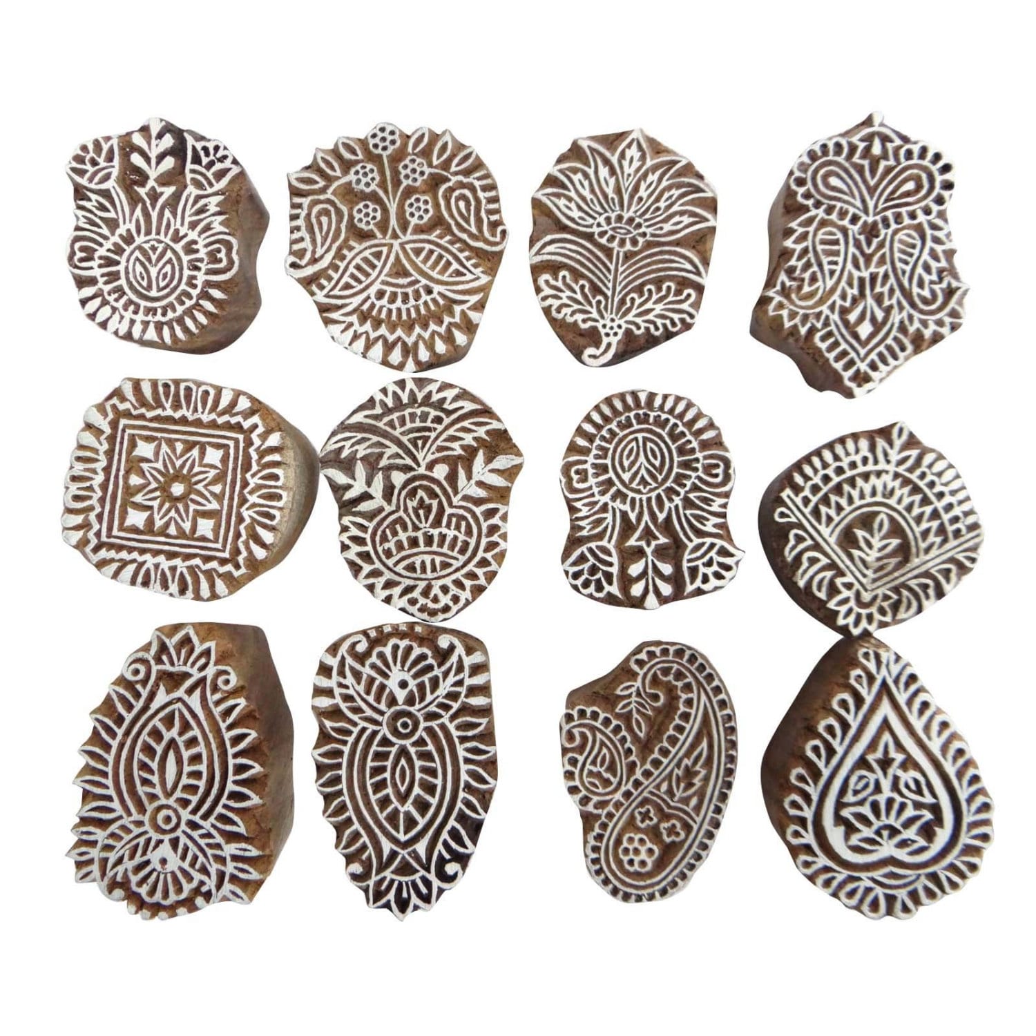 Hand craved Paisley Printing Block Textile Apparel Fabric