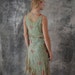 1920s Flapper Dress pale Green Poppy Floral